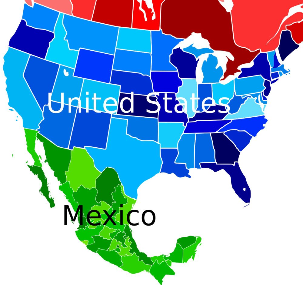 Map Of The Usa And Mexico - United States Map